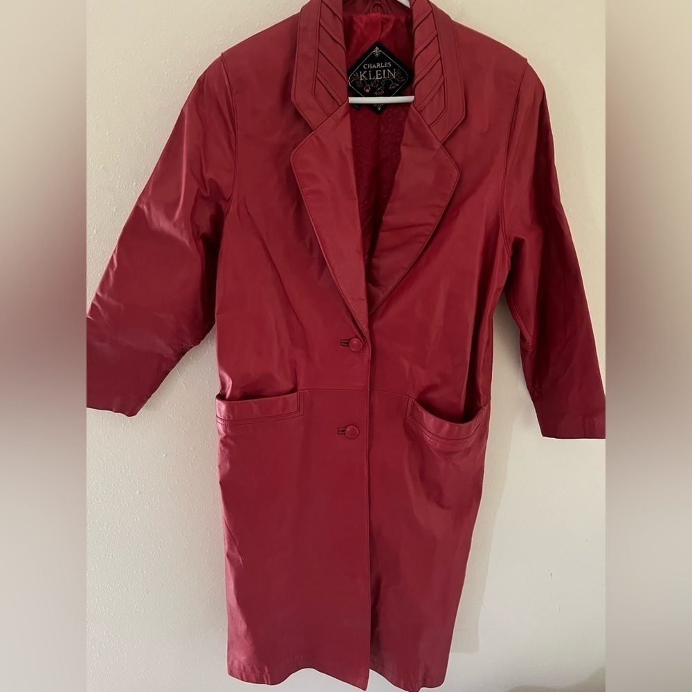 Rare Find Vintage 1980's Charles Klein Red Leather Tr… - Gem